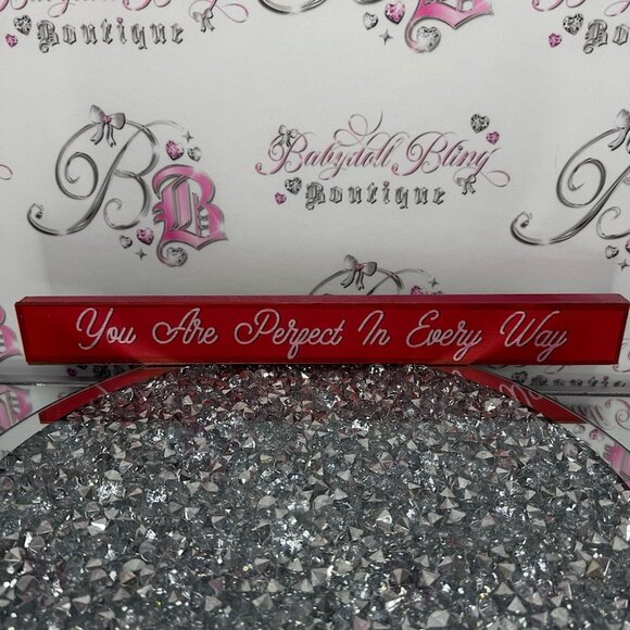 Accents | Sign Wooden You Are Perfect In Every Way Red Cursive ...